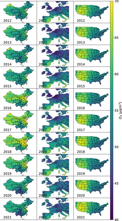 Spatial Variations Of Surface O3 Plotted With The Leso Ensemble From