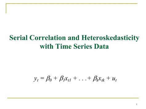Ppt Lecture 11 Time Series Data Serial Correlation And