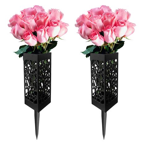 Buy Flsfjp 2 Pack 12in Cemetery Vases With Spikes Memorial Cemetery