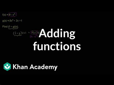 Adding Functions Video Functions Khan Academy
