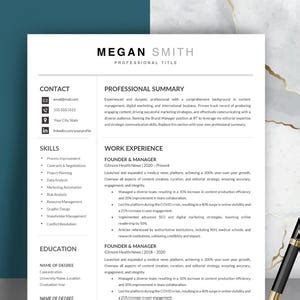 2026 Modern Professional Resume Template • 1 And 2 Page Cv With Cover