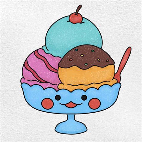 Kawaii Ice Cream Drawing Helloartsy