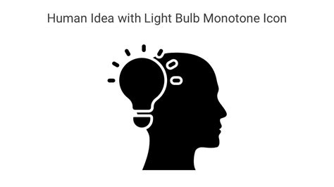 human idea with light bulb monotone icon in powerpoint pptx png and