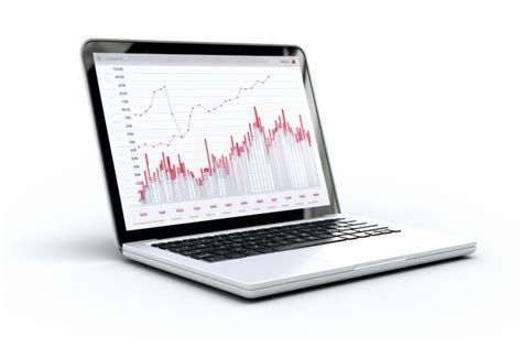 Laptop With A Graph Computer Screen Chart Premium Ai Generated Image