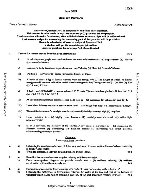 Diploma 2 Sem Applied Physics 202 S Jun 2019 Pdf