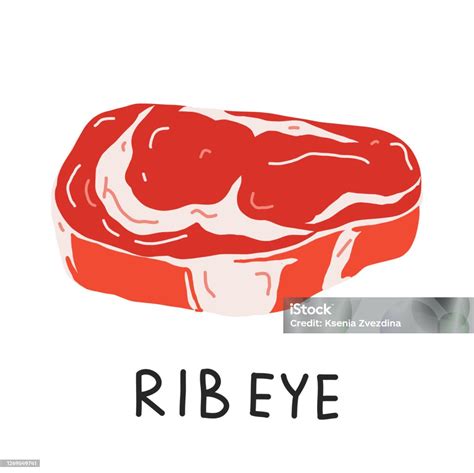 리브 아이 스테이크 생 리비아이 고기 조리되지 않은 쇠고기 컷 조각 화이트 백그로운드에 사실적인 벡터 일러스트 레스토랑이나 정육점아이콘으로 좋은 꽃등심 스테이크에 대한 스톡