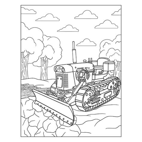 Раскраска Бульдозер Caterpillar Oliver распечатать раскраски для детей