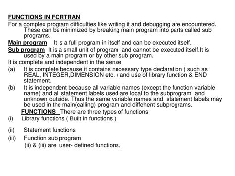 Ppt Functions In Fortran Programming Powerpoint Presentation Free