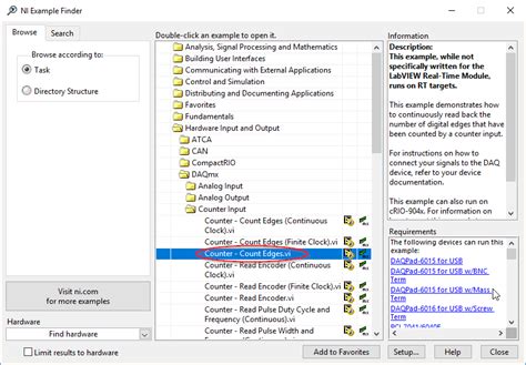 test counter functionality of your ni module ni