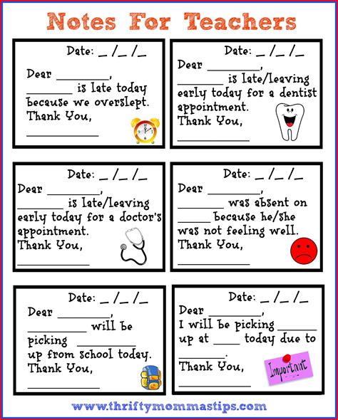 Printable Fill In The Blank Teacher Notes For Back To School Bts