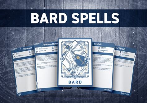 Dnd Bard Spell Cards Dnd Spellbook D D Printable Dungeons And Dragons