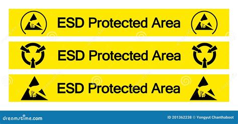 Esd Pretected Die Bereichssymbolzeichen Vektorillustration Die Auf