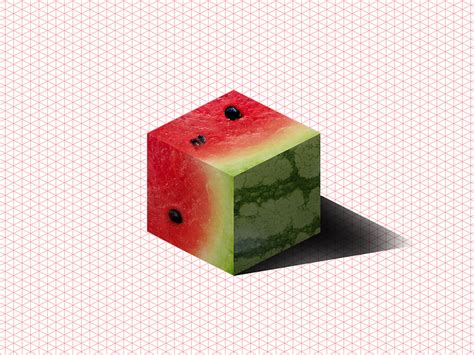 Isometric 3d Watermelon Cube By Pine Watt On Dribbble