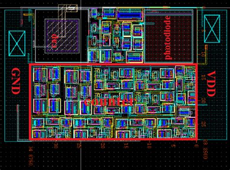 Layout Representation Of The Proposed Pfm Digital Pixel Sensor