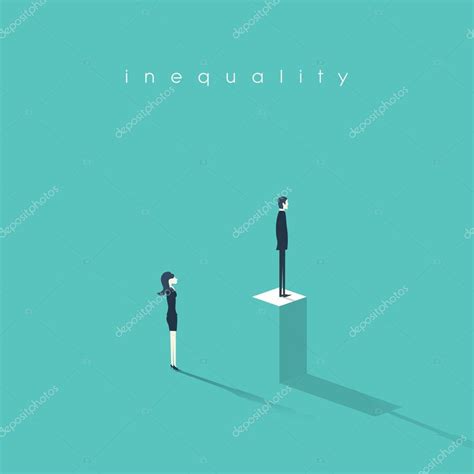 Inequality Concept Vector Illustration Man Versus Woman In Business
