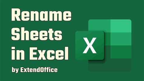 Simple Methods To Rename A Sheet In Excel Youtube
