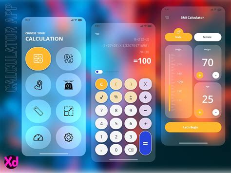 Glassmorphism Calculator App On Behance