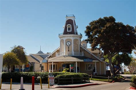Seaport Village Historical Building Clock Tower In San Diego Shore