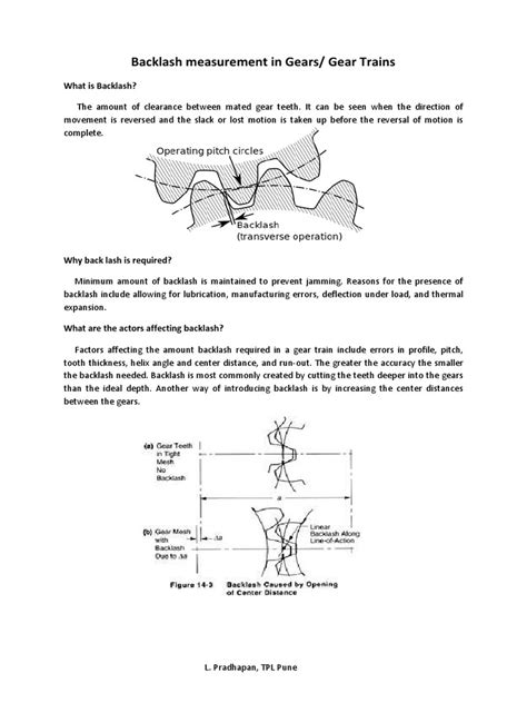 Pinion Backlash Measurement 100714 Pdf Gear Tools