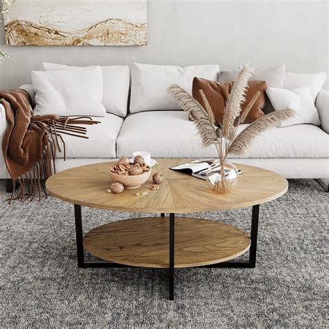 Solid Wood Oval Coffee Table With Cross Metal Legs On Sale Bed Bath