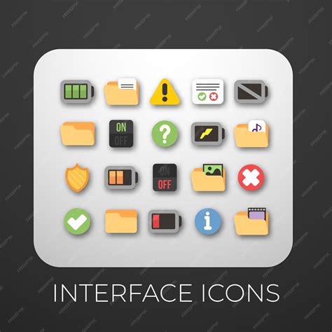 Premium Vector Interface Icons Set Web Design Uiux Mobile App Buttons Menus Settings Notifications