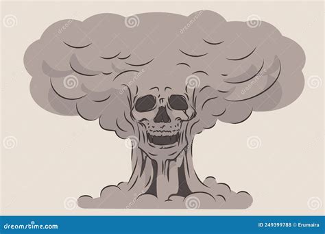 The Concept Of The Apocalypse Explosion With A Skull Stock Vector