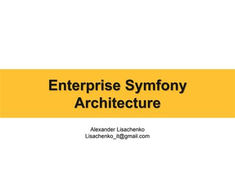 Enterprise Symfony Architecture Pdf Web Development Internet