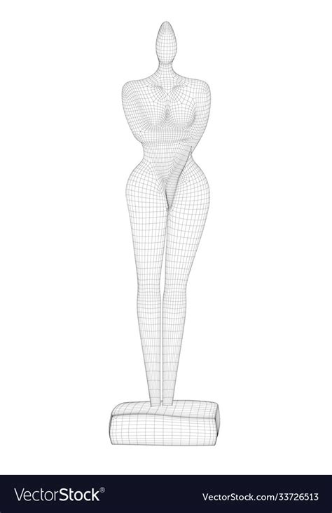 Wireframe Abstract Female Statue From Black Vector Image