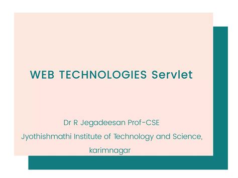 Web Technologies Servlet Pdf