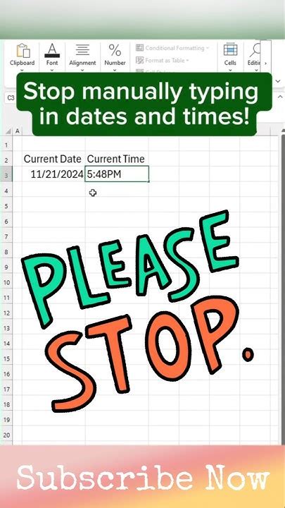 Current Date And Time Excel Excelshortcuts Trading Exceltricks