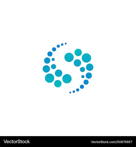 S Dot Negative Space Logo Royalty Free Vector Image
