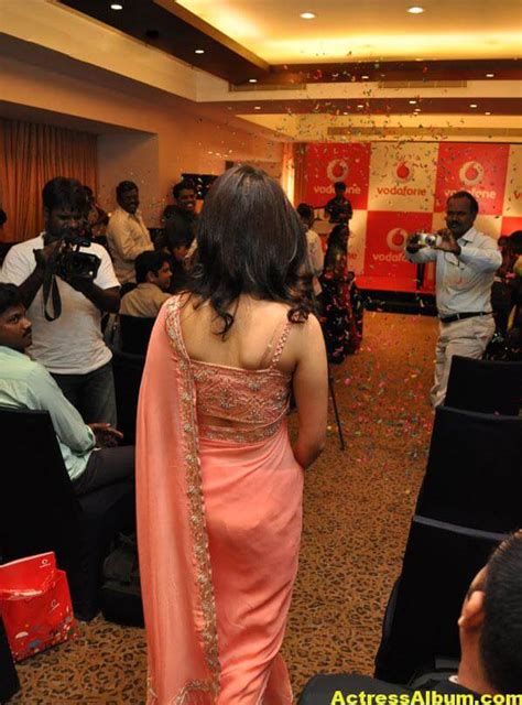 Tamanna Bhatia Backless Blouse Transparent Pink Saree