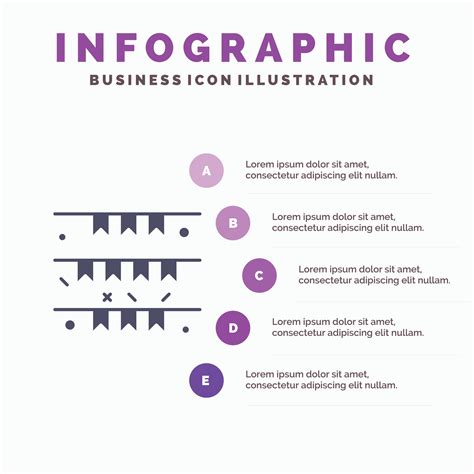 Banner Flag Garland Ireland Irish Solid Icon Infographics 5 Steps