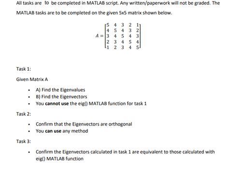 Solved All Tasks Are To Be Completed In Matlab Script Any