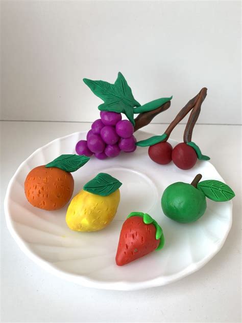 Фрукты из пластилина Фрукты Овощи Еда