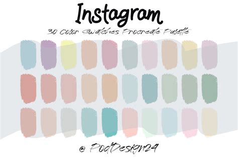 Procreate Color Palette 30 Instargram Afbeelding Door Poddesign24