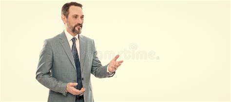 Man Face Portrait Banner With Copy Space Business Communication Successful Man In