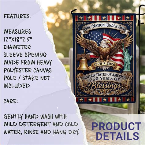 Usa 250th Anniversary Garden Flag 250th Blessings Anniversary Usa