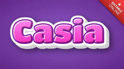 Casia Мягкий розовый 3d текст Генератор текстовых эффектов