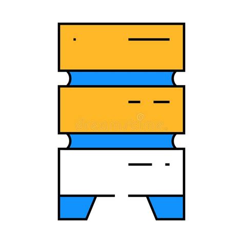 Data Center Server For Storage File Icon Color Illustration Stock
