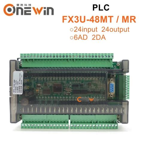 Fx3u 48mt Fx3u 48mr Plc Rtc Rs485 Can 6ad 2da 24 24