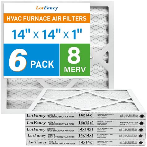 Lotfancy 14x14x1 Air Filters 6 Pack Merv 8 Pleated Hvac Ac Furnace