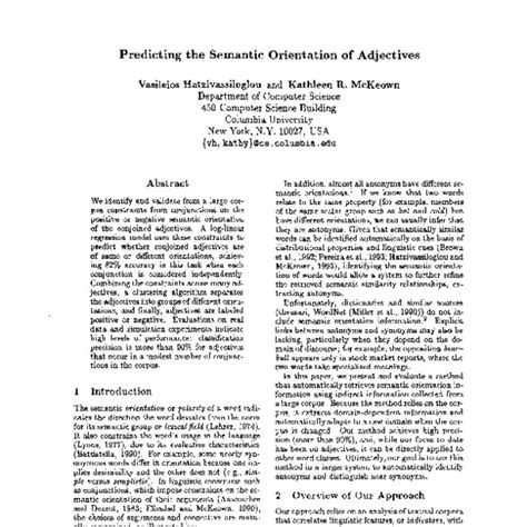Predicting The Semantic Orientation Of Adjectives Acl Anthology