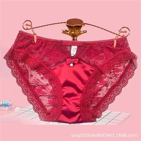 Mens Satin Lace Cutout Underwear