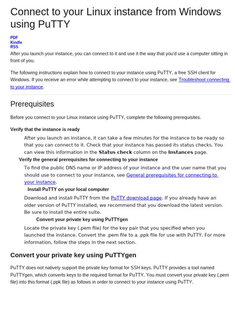 Connect To Your Linux Instance From Windows Using Putty Pdf I Pv6 Computing