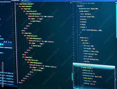 Css And Html Code On The Screen Web Design Concept Technology Source Code Closeup Stock Photo