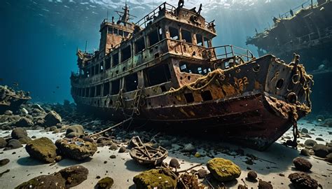 A Fascinating Image Of A Shipwreck On The Seabed Where Water Seeped