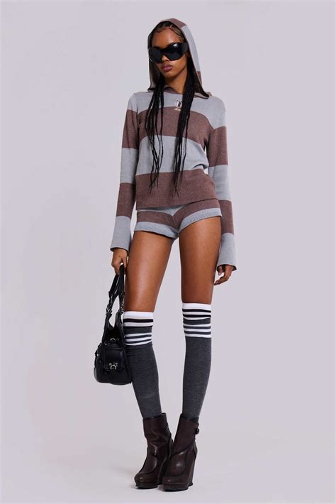 Team 93 Studded Knit Mini Shorts Jaded London Clothing