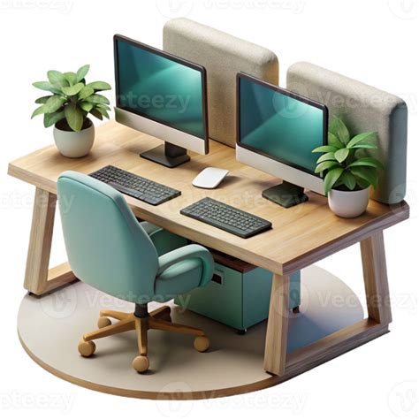 Extraordinary Contemporary Modern Workspace With Dual Monitors Original 57454331 Png