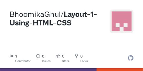 GitHub BhoomikaGhul Layout Using HTML CSS